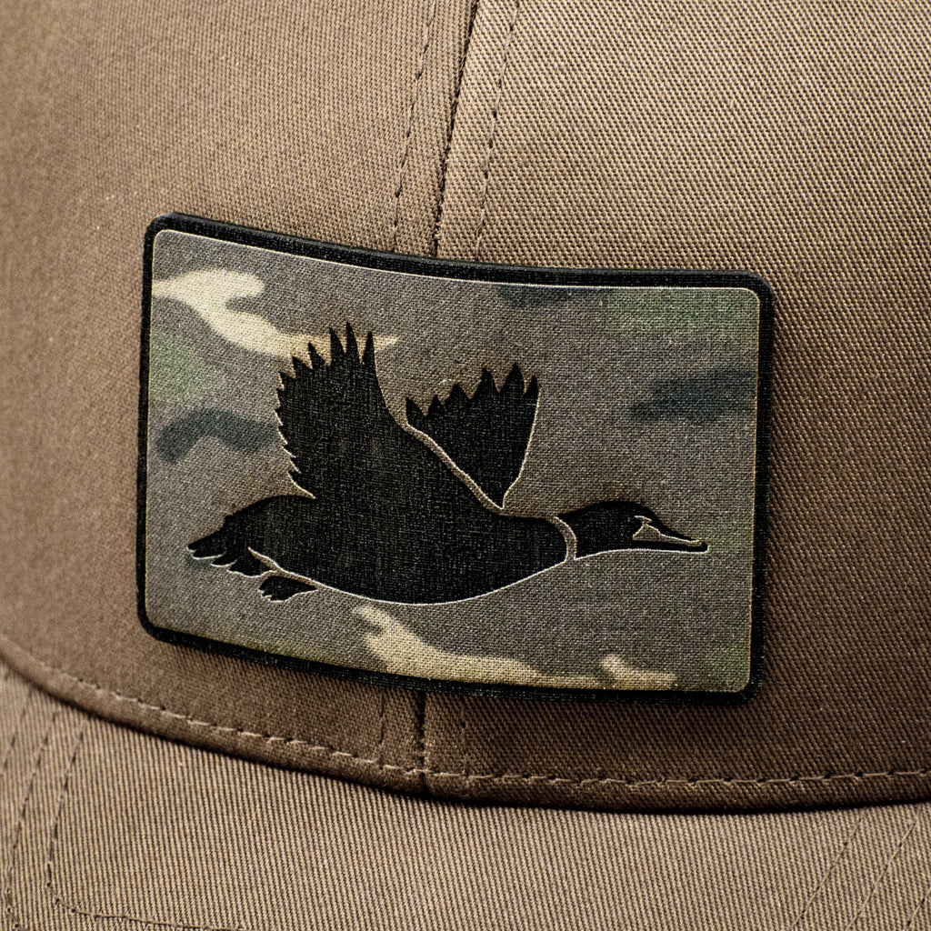 Duck Hunter Wooden Patch Snapback Trucker Cap | Hunting Snapback Hat ...